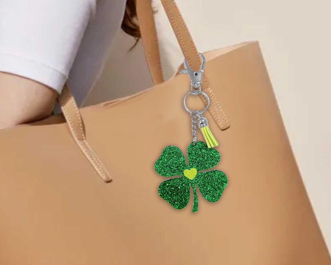 Lucky 4 Leaf Clover Keychain That Clips to Your Purse - Etsy
