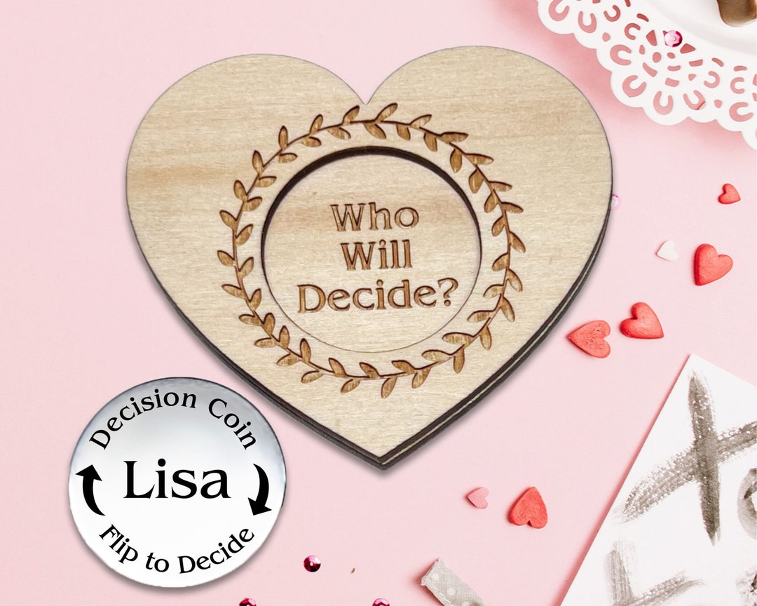 Decision Flip Coin, Custom Engraved Stainless Steel Coin With Optional ...