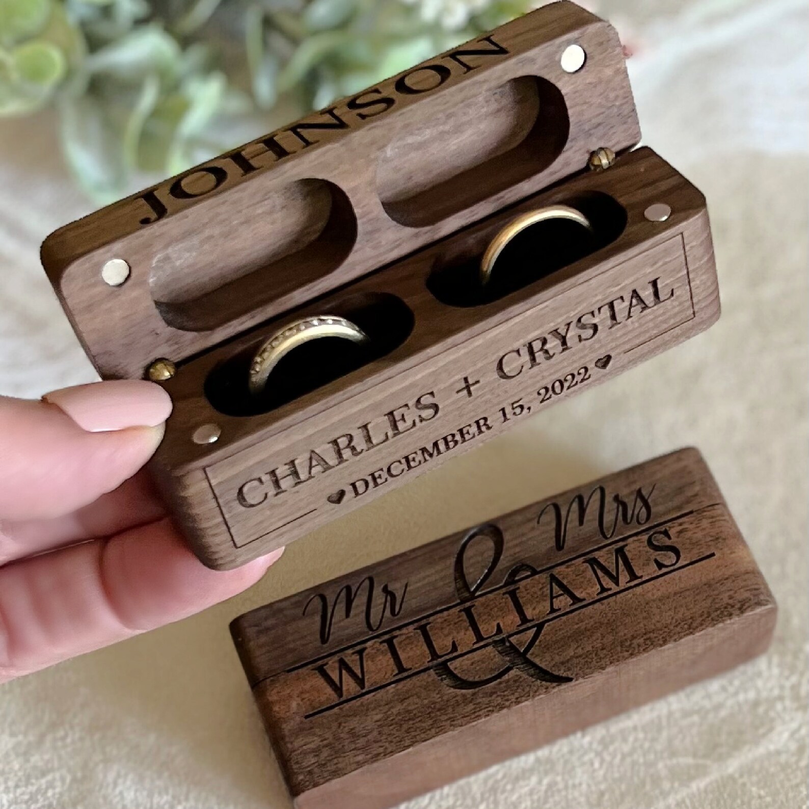 Ring Box for 2 Rings Wedding Ceremony - Etsy