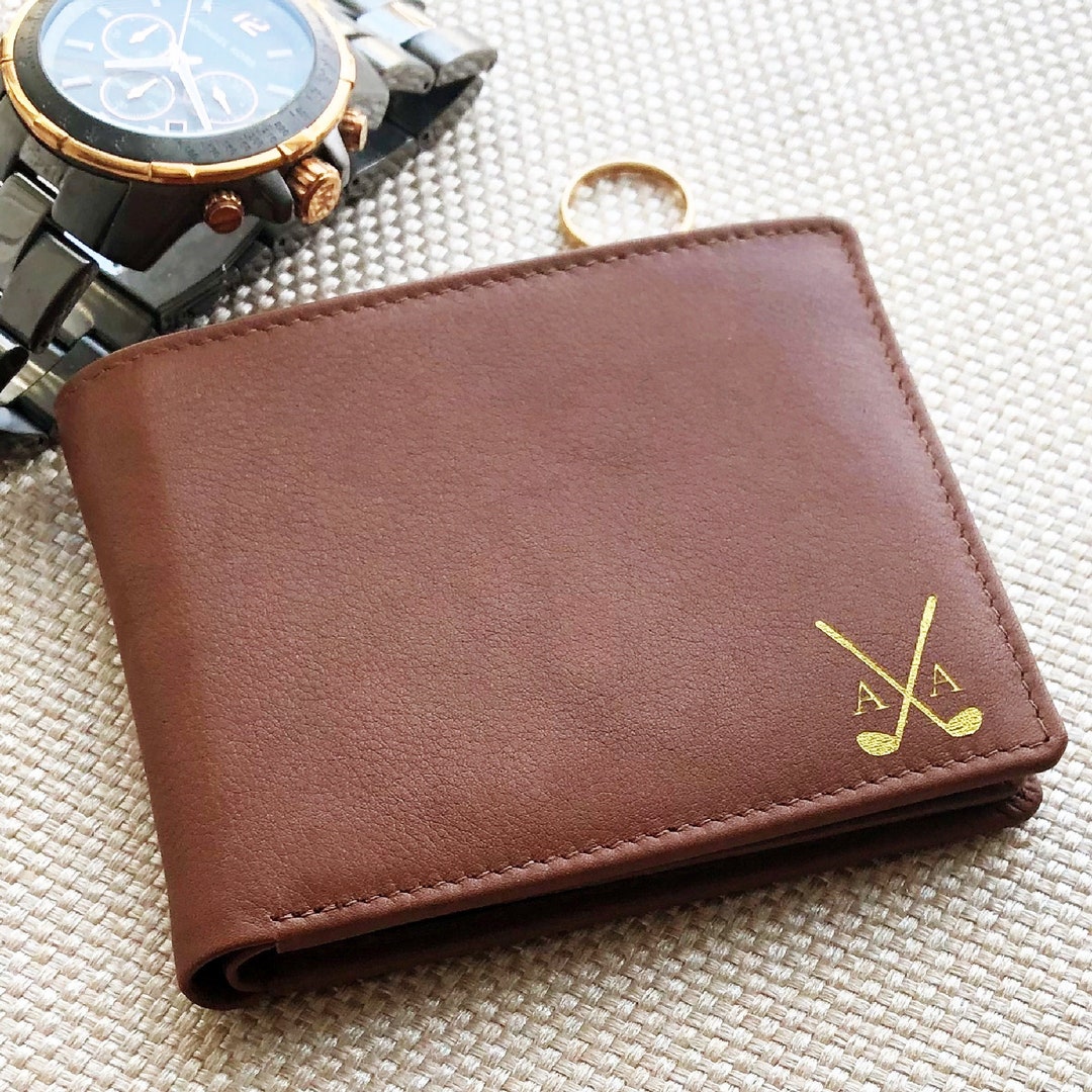 Personalized Leather Golf Wallet: Engraved RFID Blocking Gift - Etsy
