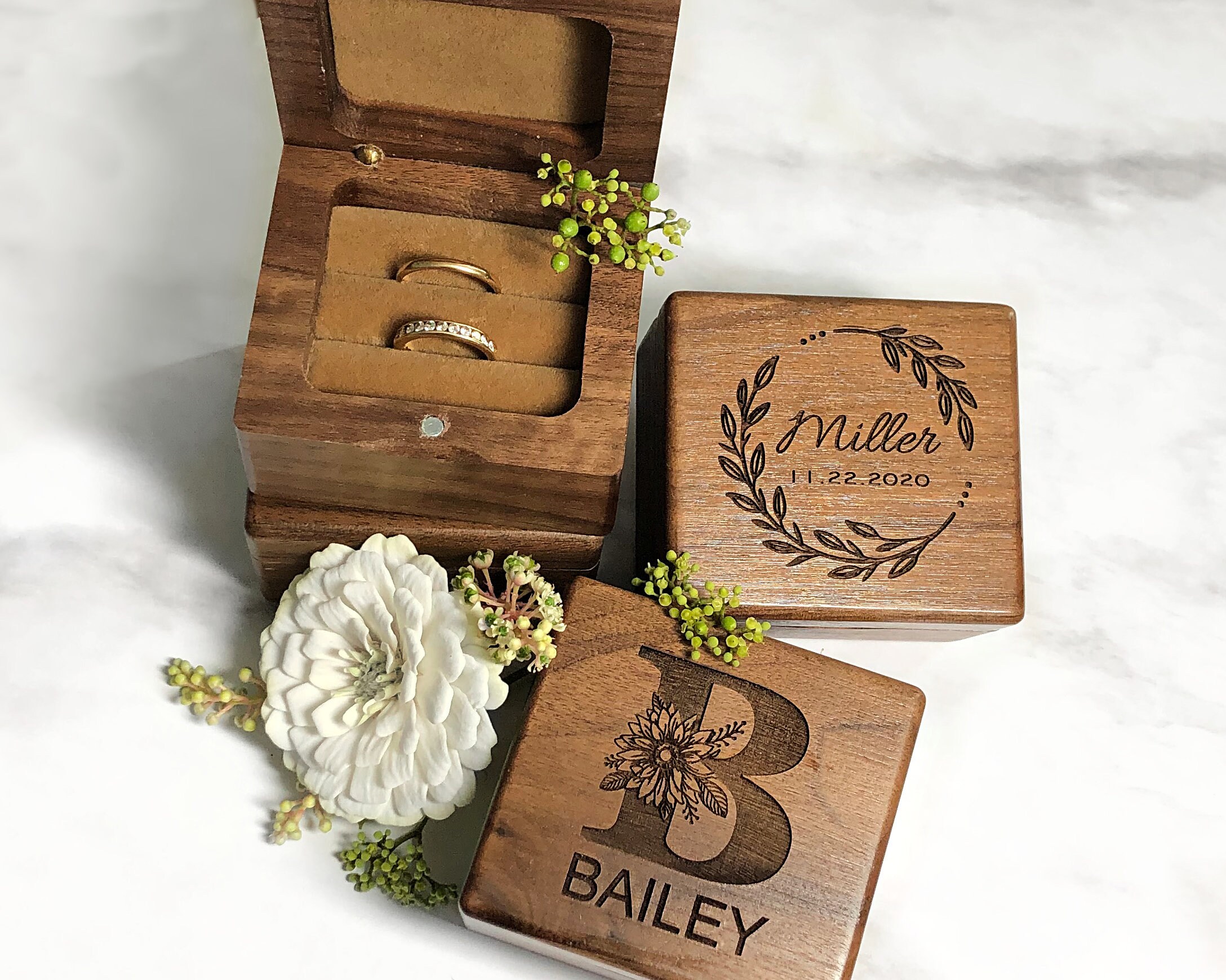 Custom Wedding Ring Box Wood Ring Box Engagement Ring Box - Etsy Canada