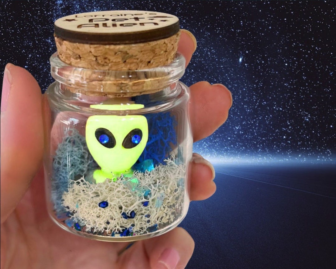 Space Themed Gift Pet Alien in a Bottle, Glows in the Dark - Etsy