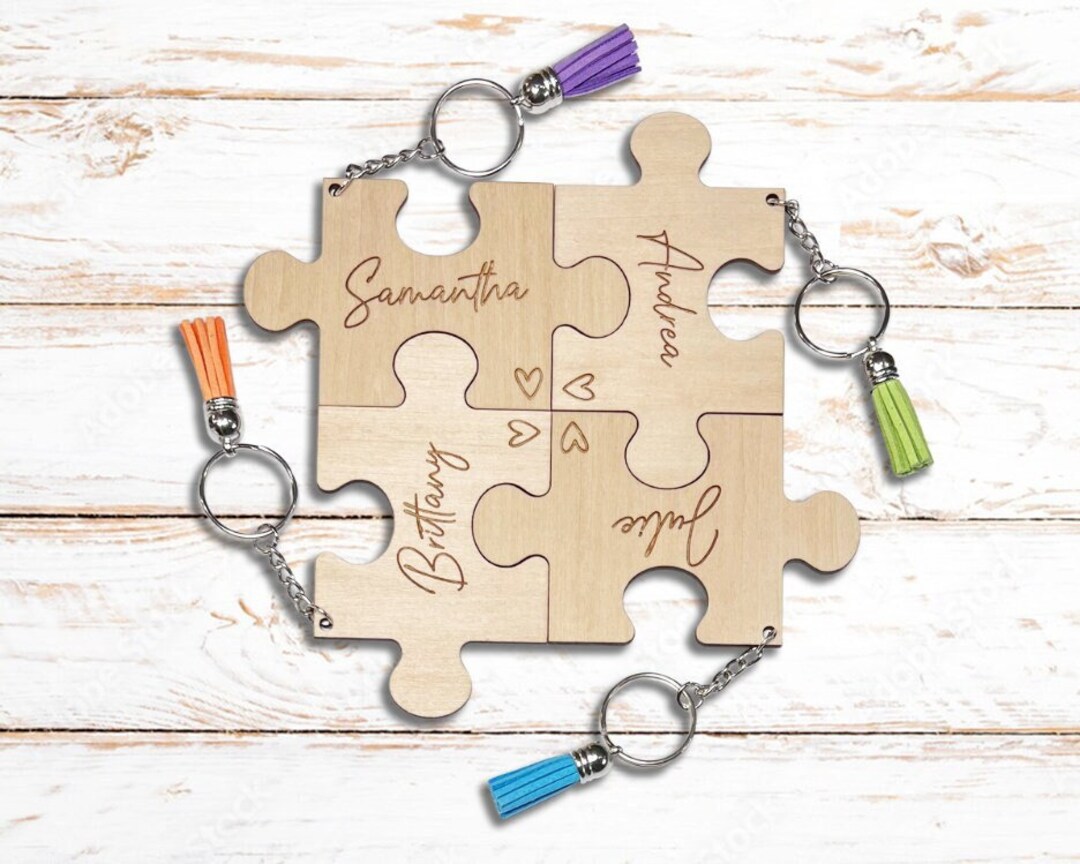 Personalized Friends's Puzzle Keychain, Friendship Gift, Best Friend ...