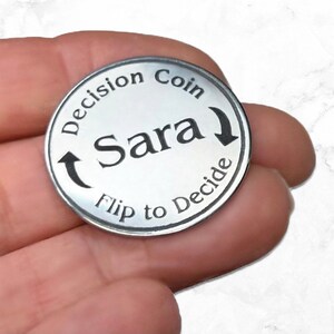 Decision Flip Coin, Custom Engraved Stainless Steel Coin With Optional ...