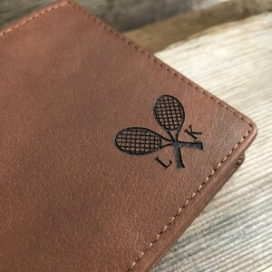 Personalized Leather Tennis Wallet: Engraved RFID Blocking Gift - Etsy