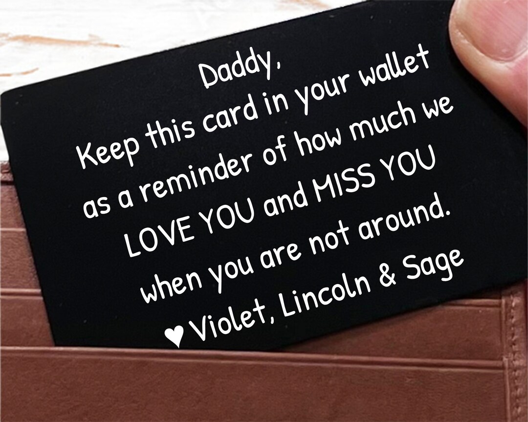 Fathers Day Wallet Card for Dad From Daughter or Son, Custom Laser ...