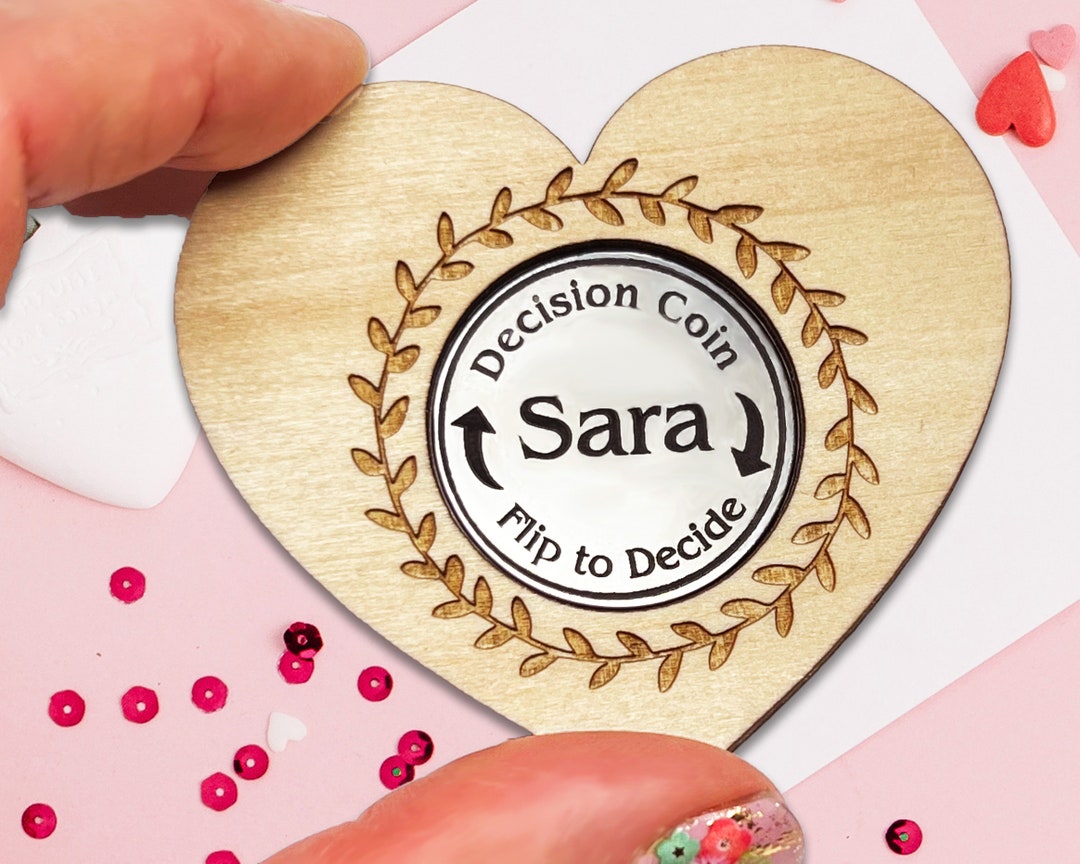 Valentines Day Gift, Decision Coin, Custom Engraved Stainless Steel ...