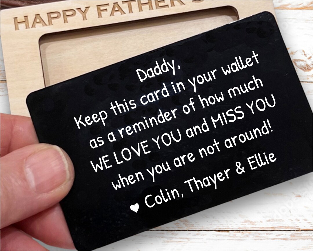Fathers Day Card for Dad From Son or Daughter, Personalized Laser ...