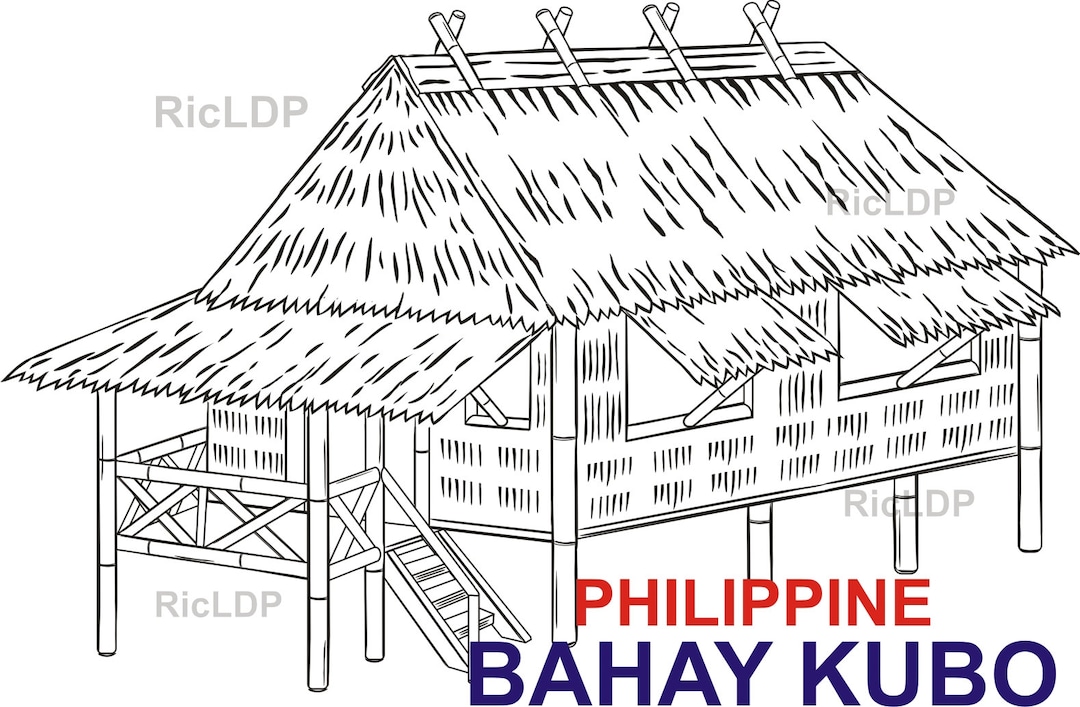 Philippine Bahay Kubo Coloring Pages: Asian Art (printable PDF) - Etsy