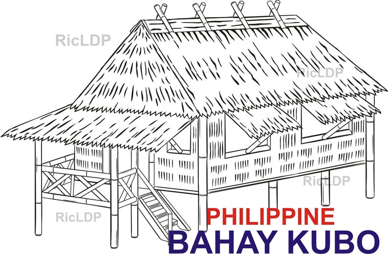Philippine Bahay Kubo Coloring Pages: Asian Art (printable PDF) - Etsy
