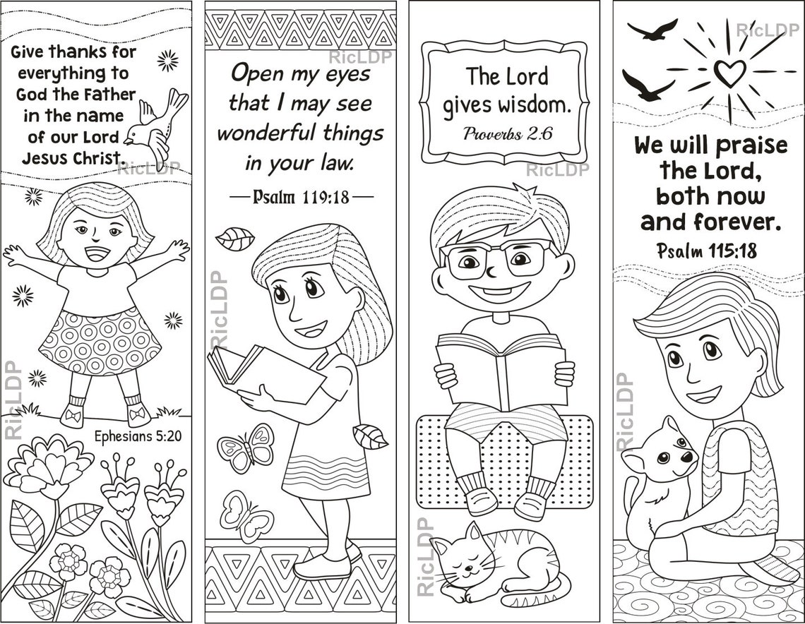 Printable Bookmarks Coloring Bible Quotes Ephesians 5 Psalm 119 ...