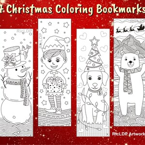 Printable Christmas Coloring Bookmarks for Kids, Winter Season ...