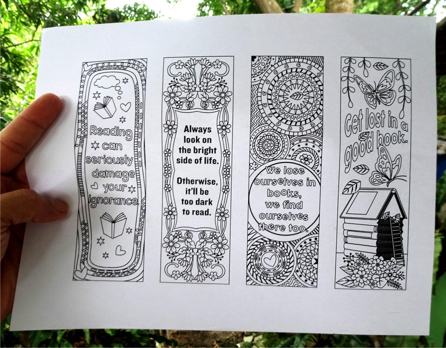 Coloring Bookmarks: Motivational Reading Quotes, Zen Art Doodles (PDF ...