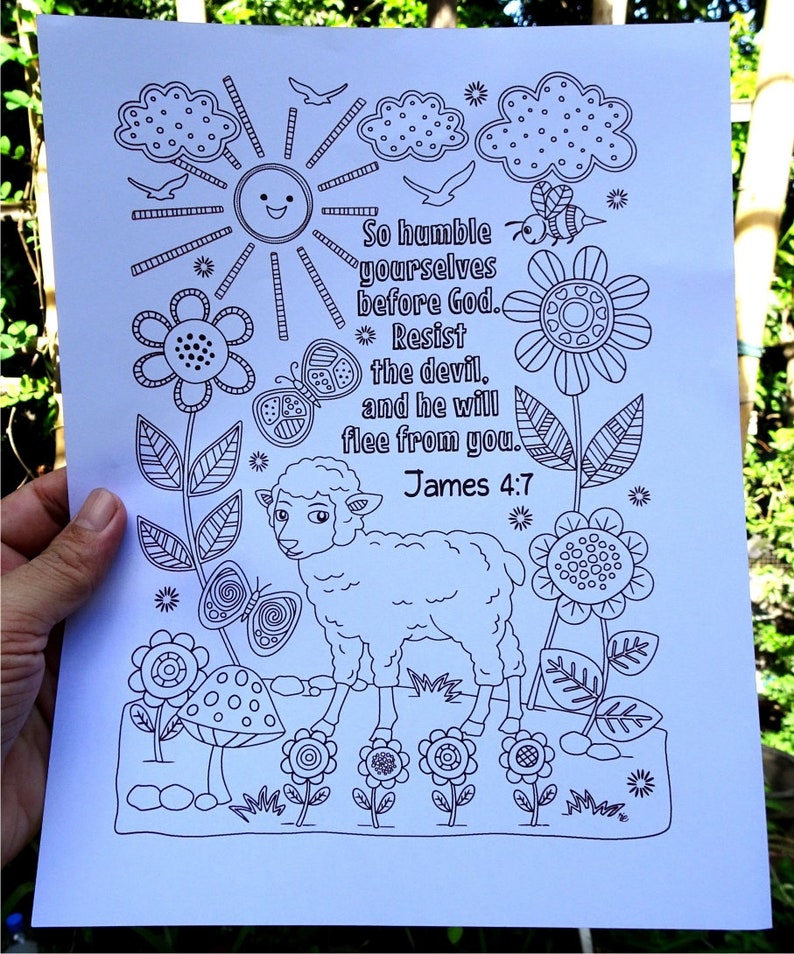 Book of James Coloring Pages: Nature-inspired Bible Verse Art (PDF/JPEG ...