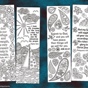 Bible Verse Coloring Bookmarks: Scripture Art for Kids & Adults (PDF ...