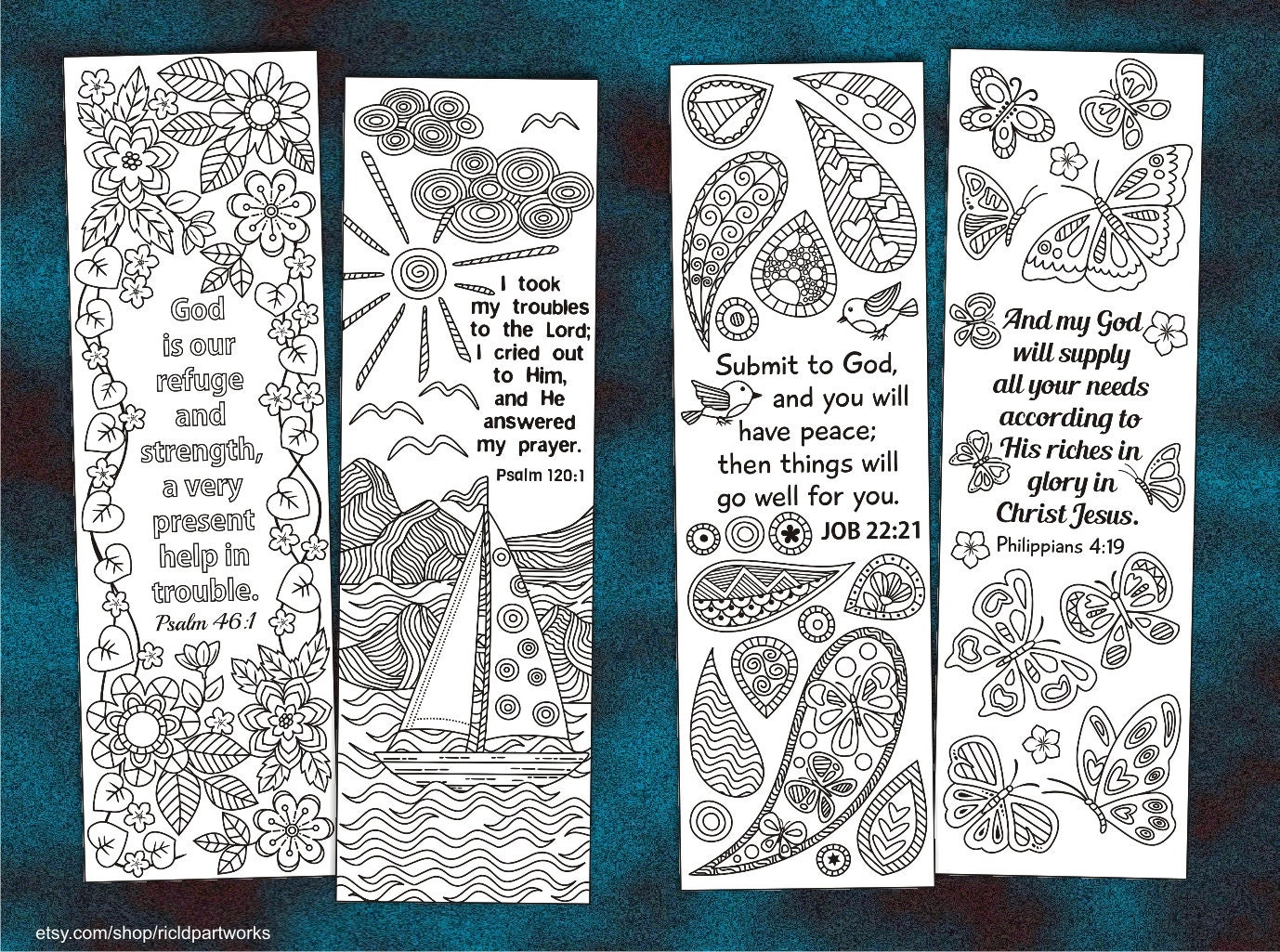 Bible Verse Coloring Bookmarks: Scripture Art for Kids & Adults (PDF ...