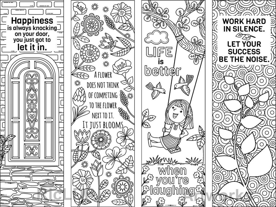 8 Delightful Coloring Bookmarks for Kids & Teens — Printable Fun ...