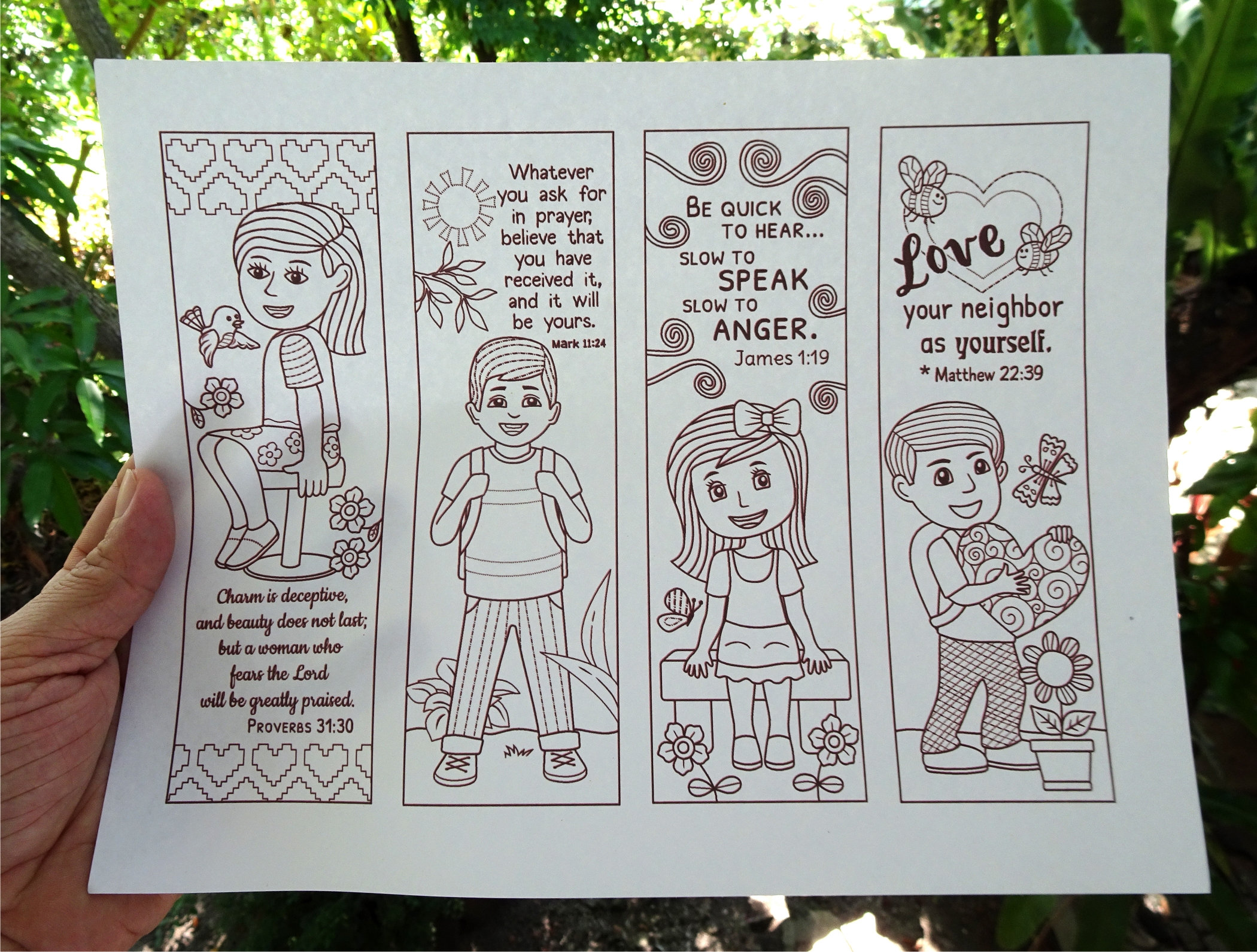 Printable Bookmarks Coloring Bible Quotes Ephesians 5 Psalm 119 ...