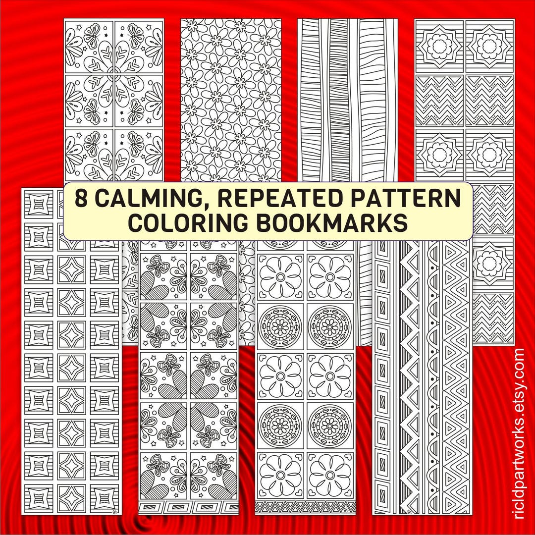 Mindfulness Coloring Bookmarks: Calming Zen Doodles, 8-pack (PDF & JPEG ...