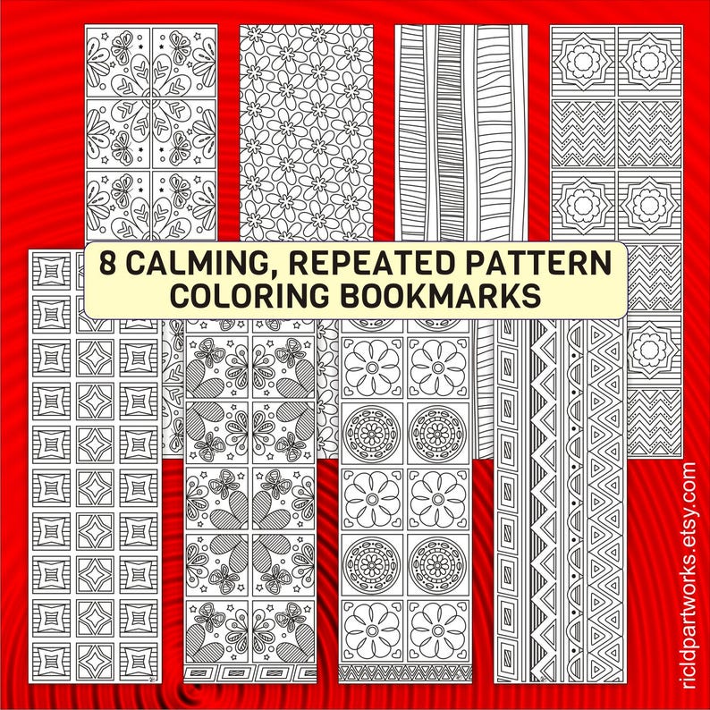 Mindfulness Coloring Bookmarks: Calming Zen Doodles, 8-pack (PDF & JPEG ...