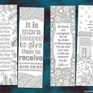 Bible Verse Coloring Bookmarks: Scripture Art for Kids & Adults (PDF ...