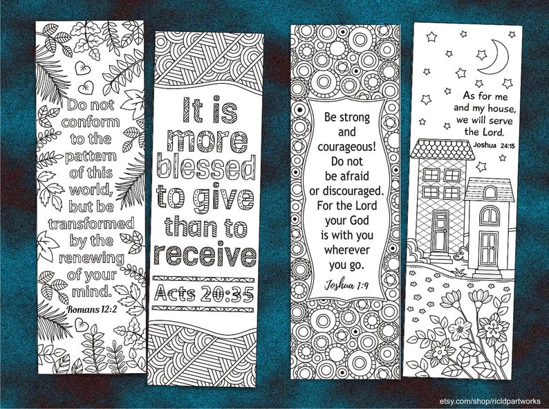 Bible Verse Coloring Bookmarks: Scripture Art for Kids & Adults (PDF ...