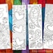 Heart Doodles Coloring Bookmarks Valentines Day Love Roses Paisleys ...