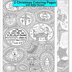 Christmas Coloring Pages With Bible Verses (printable) - Etsy