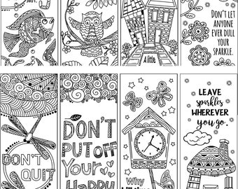 Printable Fall / October Coloring Bookmarks for Everyone - Etsy