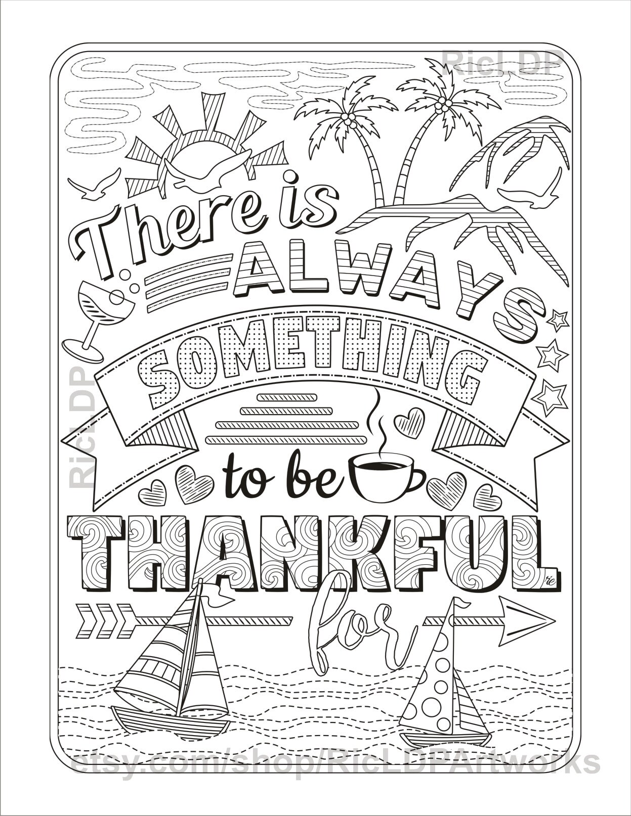 Two Inspirational Thanksgiving Coloring Pages for Kids and Adults ...