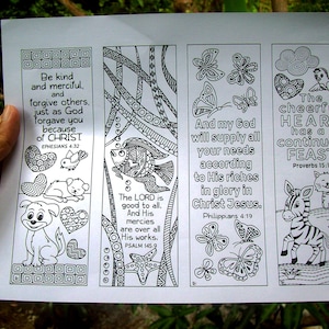 Animal Bible Verse Coloring Bookmarks: Hand-drawn Scripture Zen Doodle ...