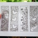 Heart Doodles Coloring Bookmarks Valentines Day Love Roses Paisleys ...