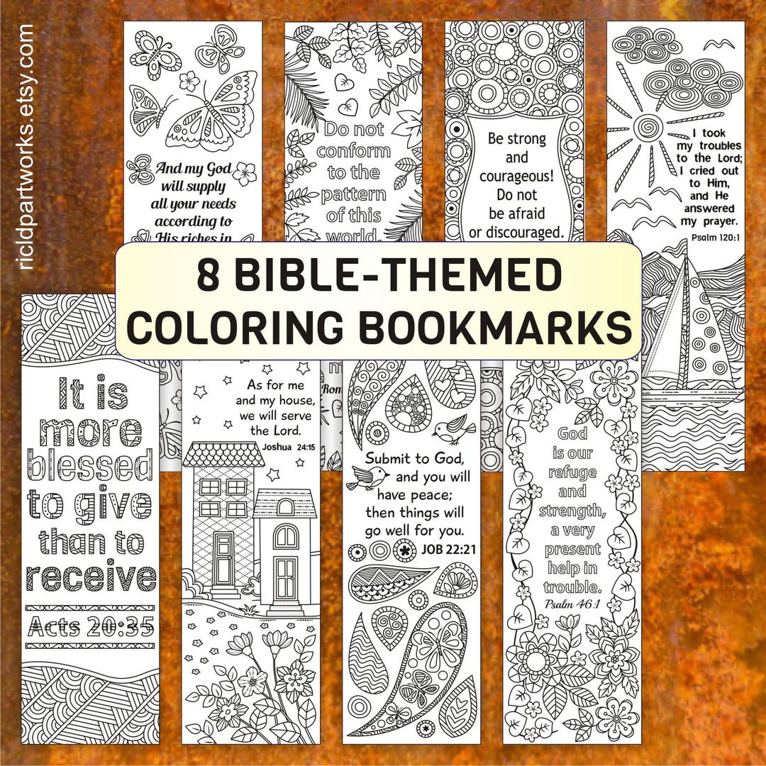 Bible Verse Coloring Bookmarks: Scripture Art for Kids & Adults (PDF ...
