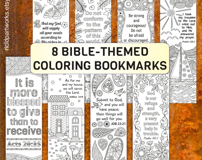 Bible Verse Coloring Bookmarks: Scripture Art for Kids & Adults (PDF ...