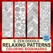 Zen Doodle Coloring Bookmarks: 8-pack Zentangle Line Art (PDF & JPEG ...