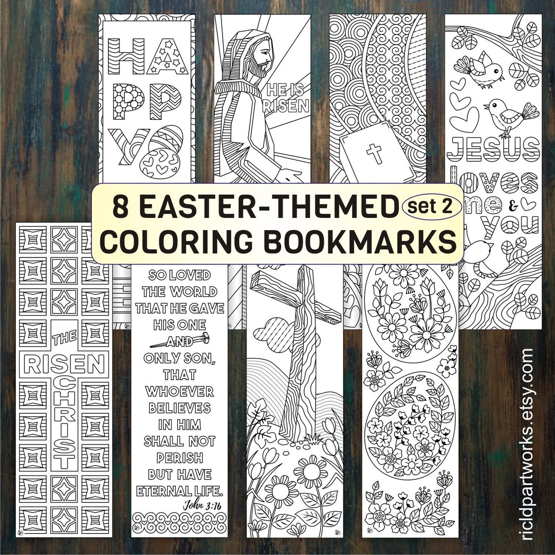 Easter Coloring Bookmarks: Scripture Zen Doodle Art (PDF & JPEG) - Etsy UK