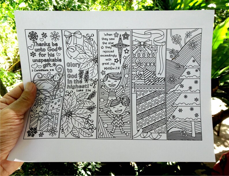 Buy Set of 9 Christmas Coloring Bookmarks 6 With Bible Verses Online in ...