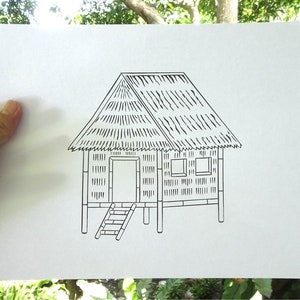 Philippine Bahay Kubo Coloring Pages: Asian Art (printable PDF) - Etsy