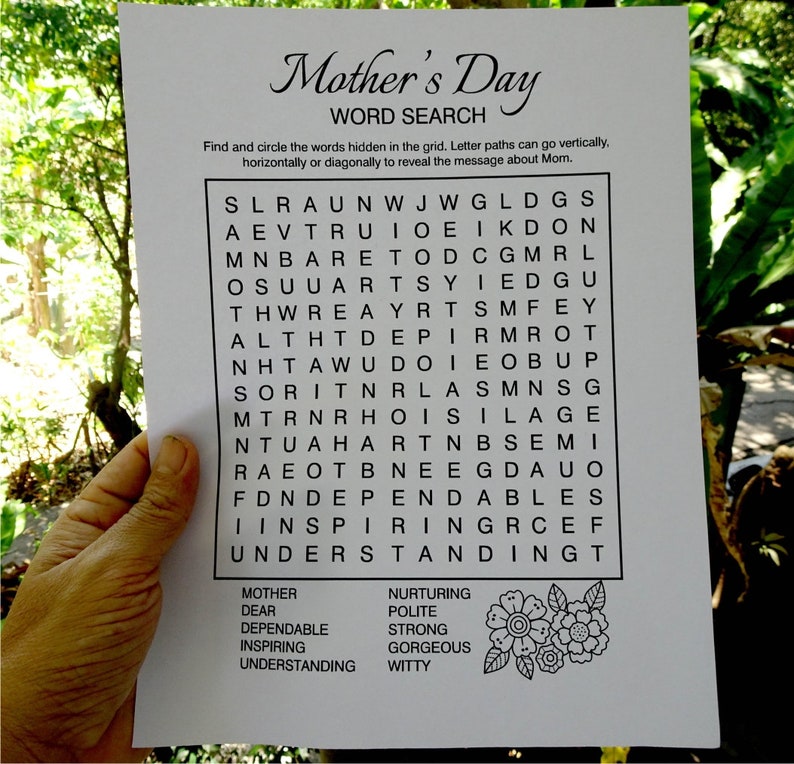 Mother's Day Activity Pack: Coloring Bookmarks, Maze, Word Search (PDF ...