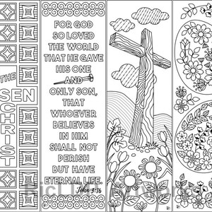 8 Coloring Bookmarks for Easter set 2 Christian Doodles Kids Sunday ...