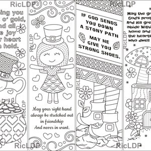 8 St Paddy's Day Coloring Bookmarks – Printable Delightful Doodles ...