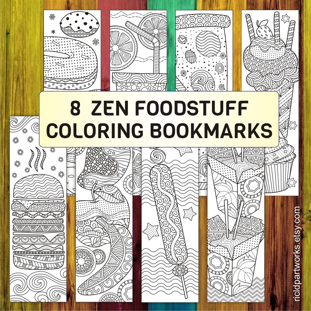 Food Coloring Bookmarks: Zentangle-inspired Art Activity (PDF/JPEG) - Etsy