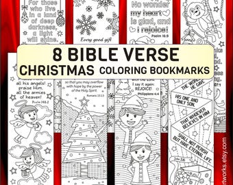Christmas Bible Verse Coloring Bookmarks: Printable Scripture Art (PDF ...