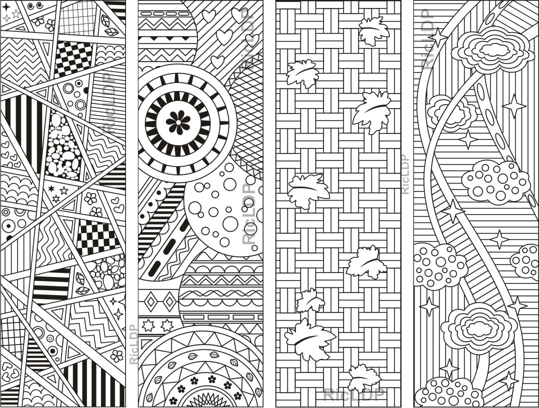 Printable Coloring Bookmarks: Motivational Quotes & Art Doodles (PDF ...