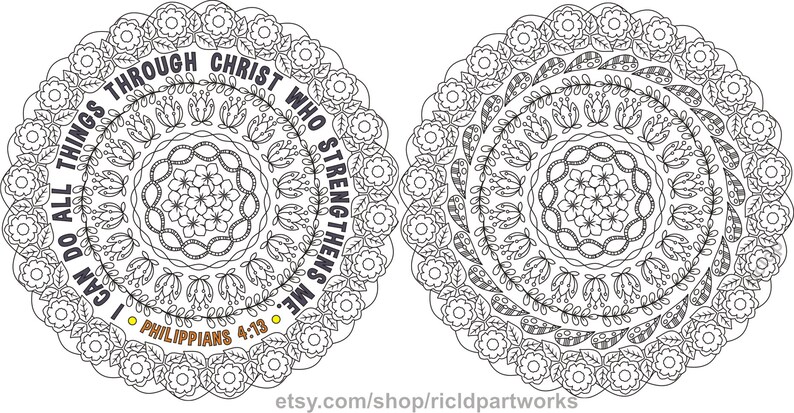 Scripture Mandala Coloring Pages: Bible Verse Art (PDF & JPEG) - Etsy ...