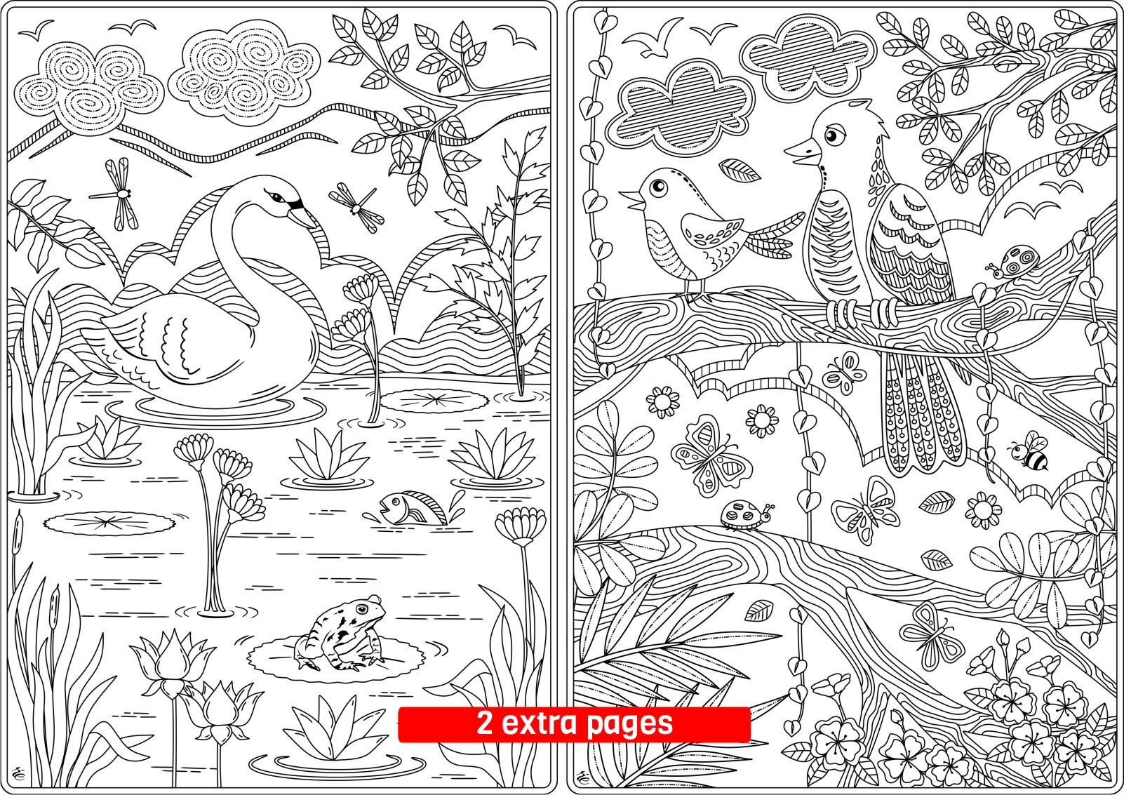 Two Printable Coloring Pages With Texts Relax and Stay Calm - Etsy