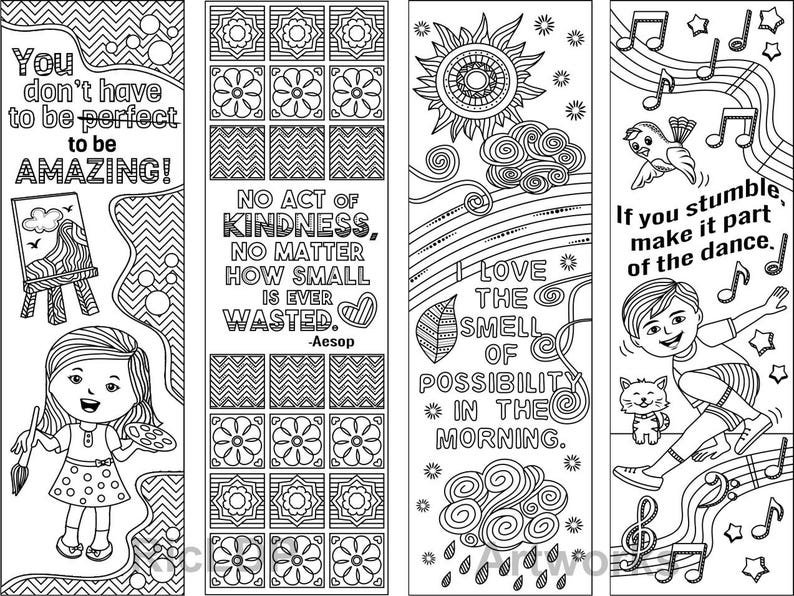 8 Delightful Coloring Bookmarks for Kids & Teens — Printable Fun ...