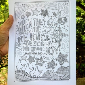 Two Christmas Coloring Pages Xmas Posters Matthew 2 10 Luke 2 11 ...