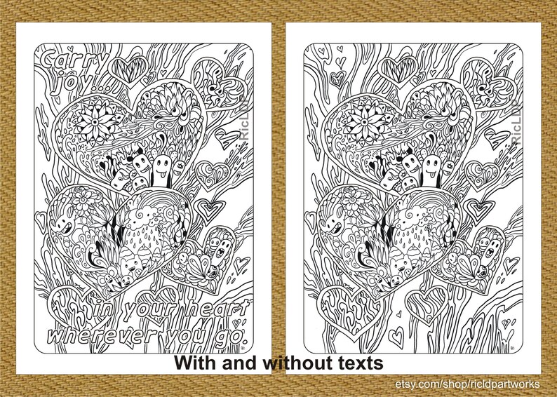 Hearts and Monsters Coloring Pages Cute Monster Doodles - Etsy