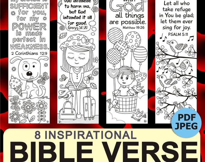 DIY Bible Themed Coloring Bookmarks for Kids, Scripture Marker Acts 20 ...